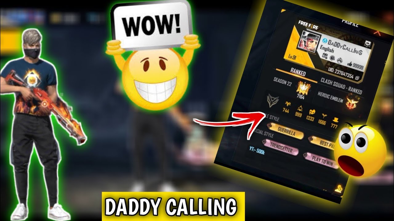 DADDY CALLING ID INSPECT😱😮 free fire daddy calling ID inspect how to ...