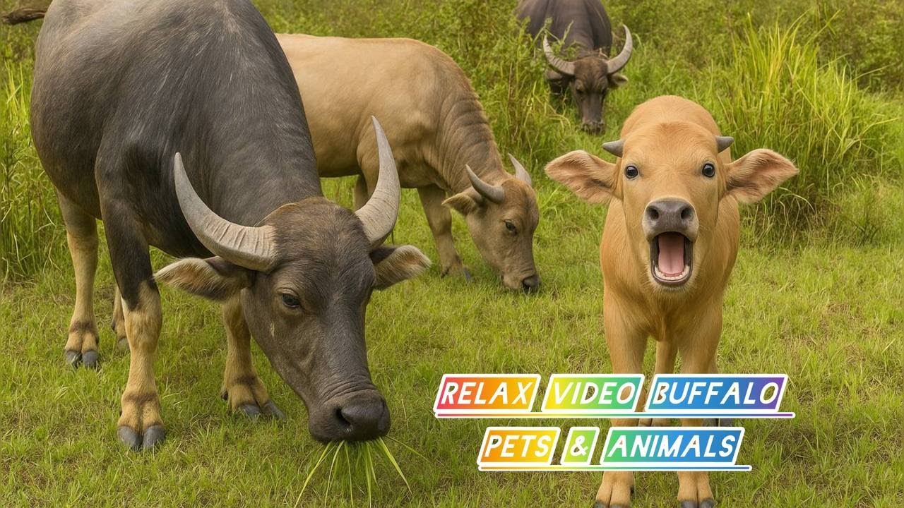 Pets & Animals Japanese | Buffalo Videos With Natural Wildlife Sounds ...
