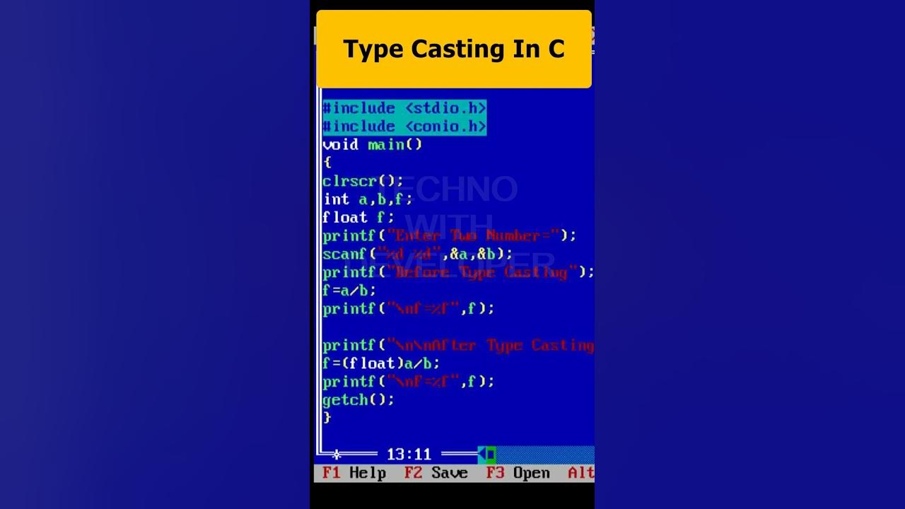 Typecasting In C Part 102 C Programming Ytshorts Youtubeshorts Youtube