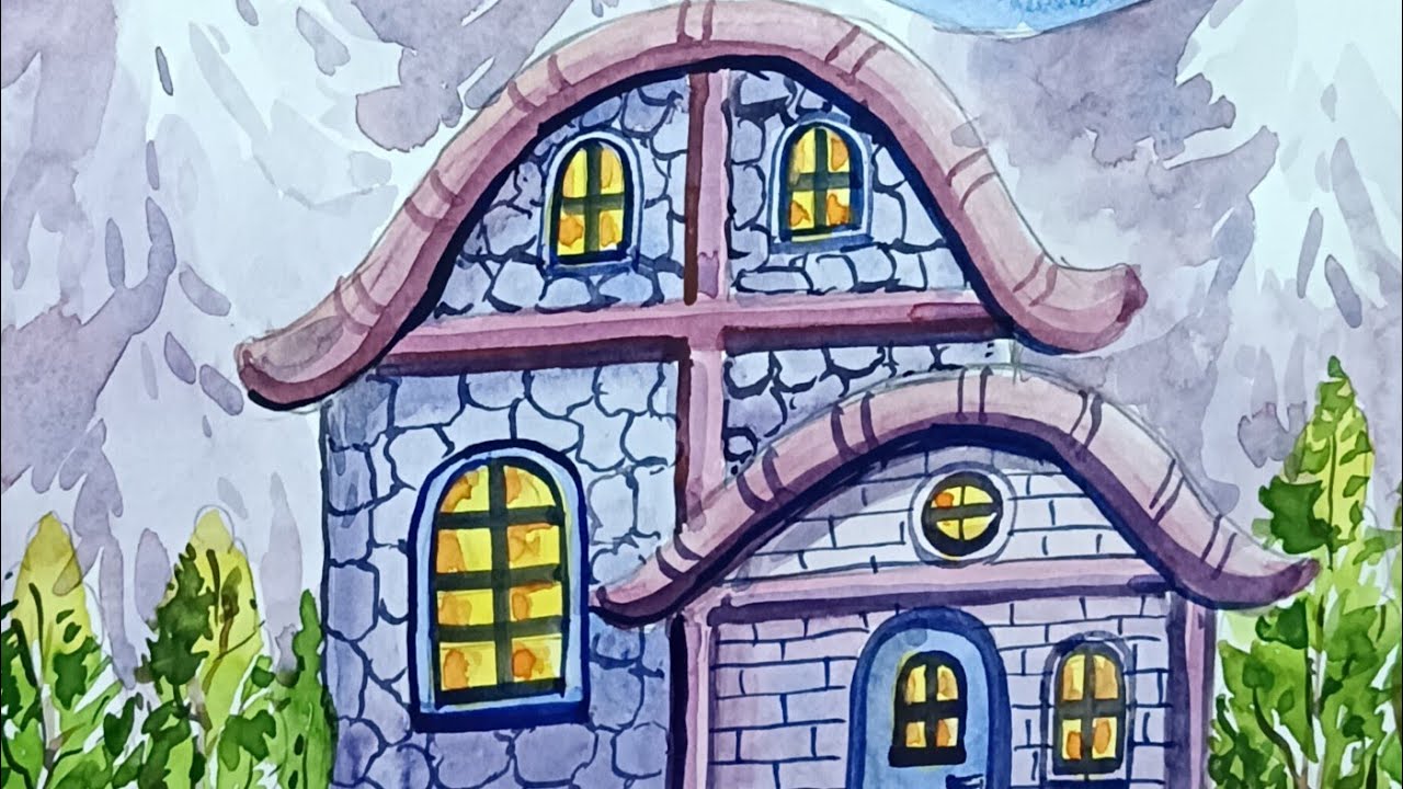 Hill scenery drawing in water colour।। Artist Pradip pal Tutorial ♥️ ...