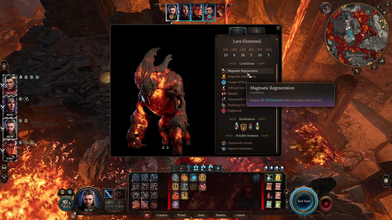 BG3 Honor Mode: Lava Elemental fight - YouTube