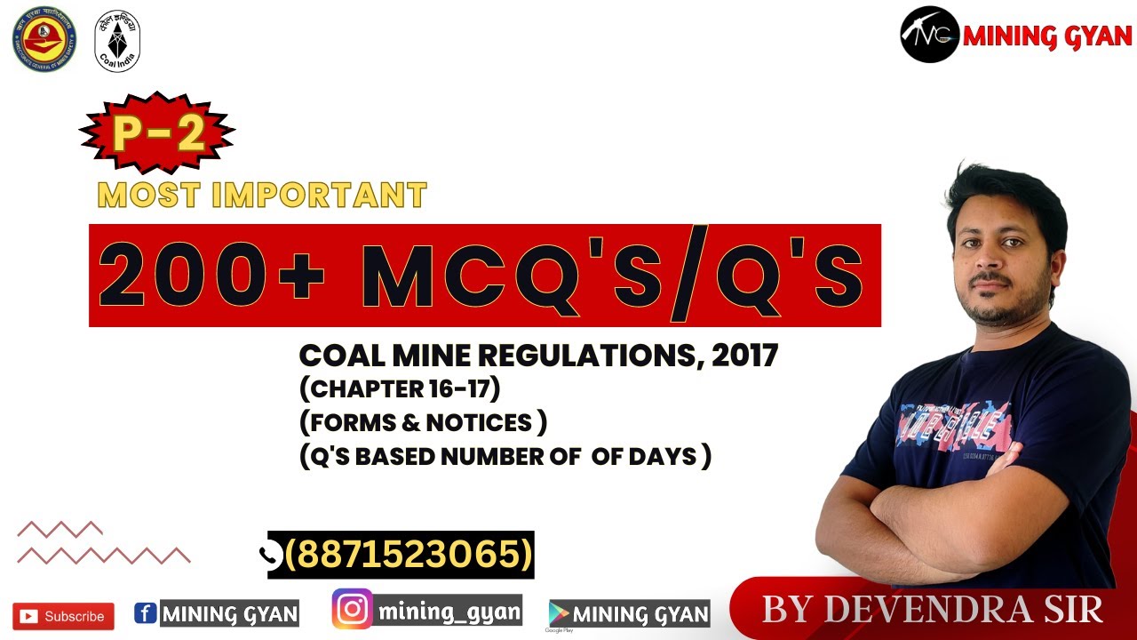 Part-2 Most Imp CMR 2017 MCQs /Forms & Notices/CMR Number of days/Coal ...