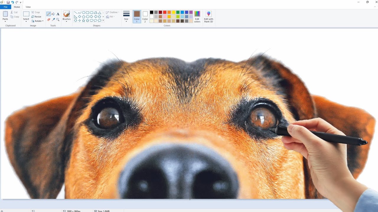 Ultra realistic dog in MS Paint - YouTube