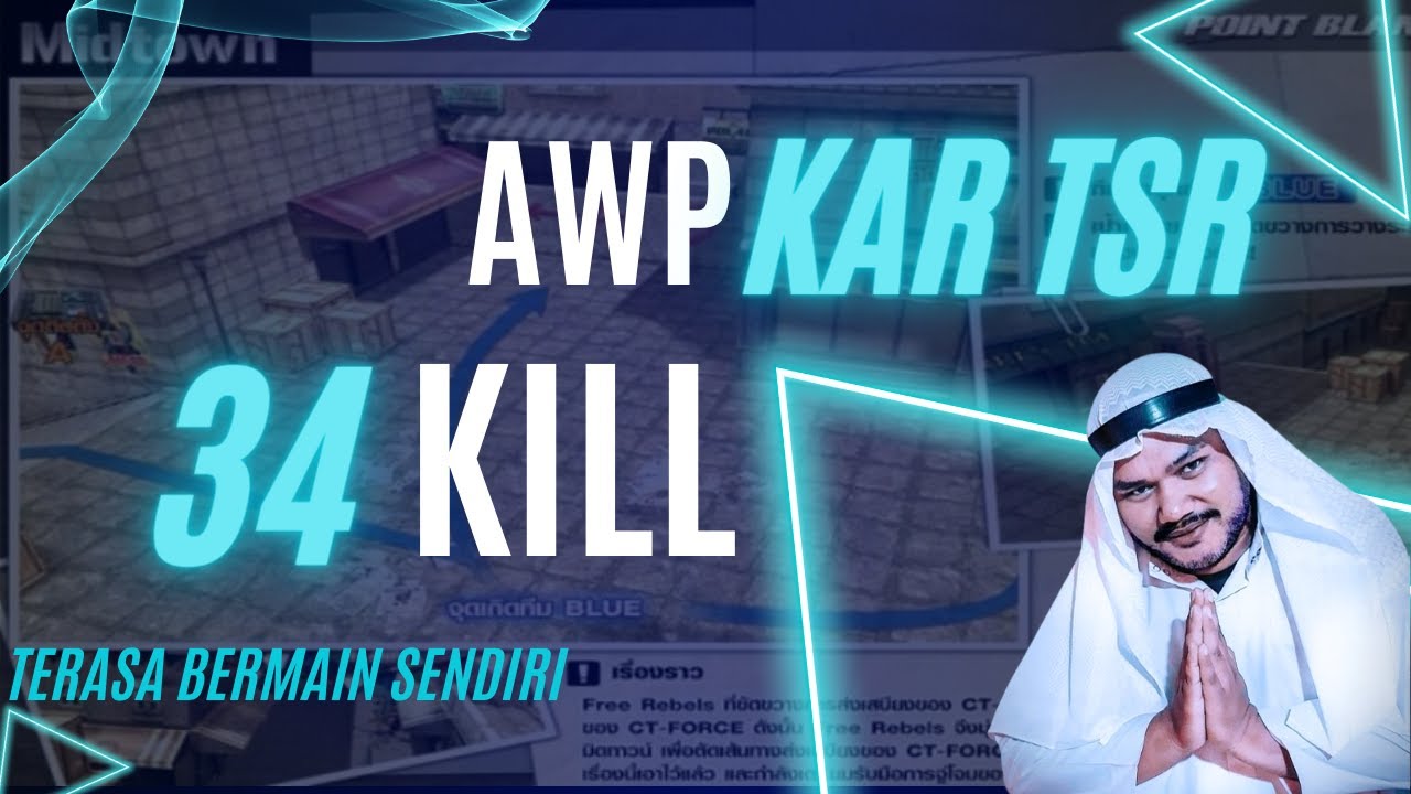 PAKAI AWP KAR TSR GOLD KILL 34 DI MAP MIDTOWN || GAME PLAY POINT BLANK ...