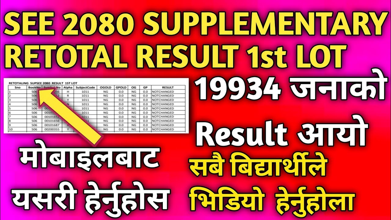 See Supplementary Result 2080/81 To Be Published | SEE 2080/81 ...