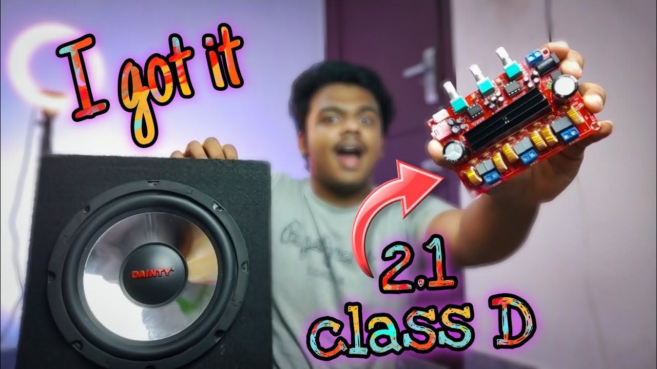 2.1 class D amplifier board full review TPA3116D2 powerfull board - YouTube