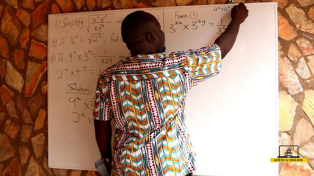 SHS 2 Core Mathematics | Solving examples under indices - YouTube
