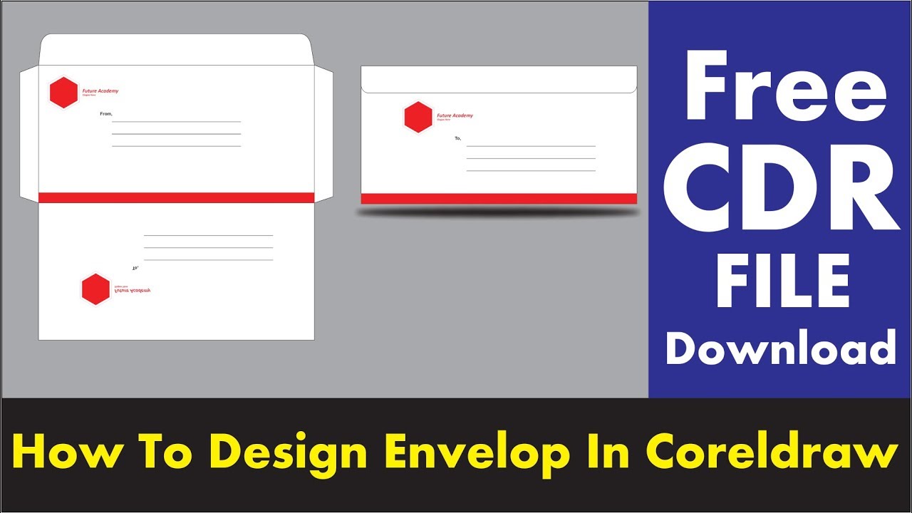 Envelop Design|| How To Design Envelop In CorelDraw|| Future Academy ...