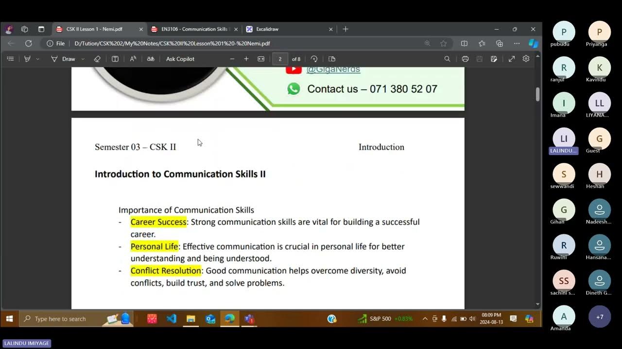 BIT Semester 03 Communication Skills 2 Day 01 Lesson 01 2024 08 13 - YouTube