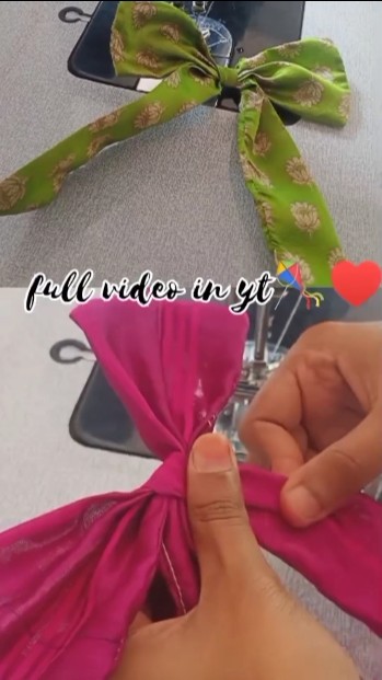 easy hair bow with tails making 💗🫂#tutorial എന്നൊക്കെ വേണേൽ പറയാം #craftideas #stitch #easycraft ...