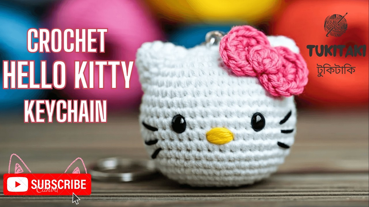 How to Crochet Hello Kitty Keychain | Easy Amigurumi Tutorial for ...