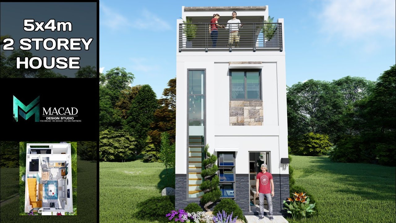 SIMPLE HOUSE DESIGN | 5X4m TWO STOREY HOUSE DESIGN | Macad Design ...