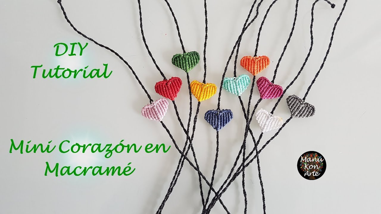 💖DIY Tutorial 112 Pulsera Macramé Mini Corazón San Valentín/Mini Heart ...