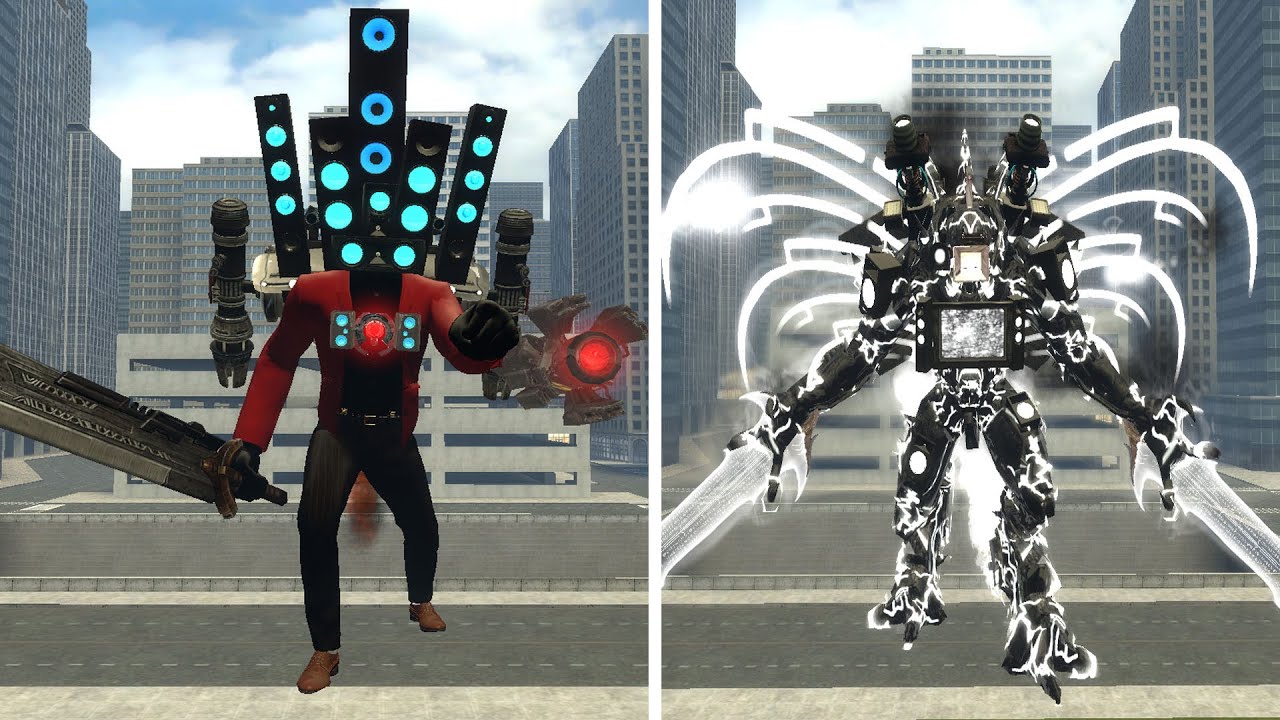 The absolute power of the Tri Titan upgrade white fights the Speakerman ...