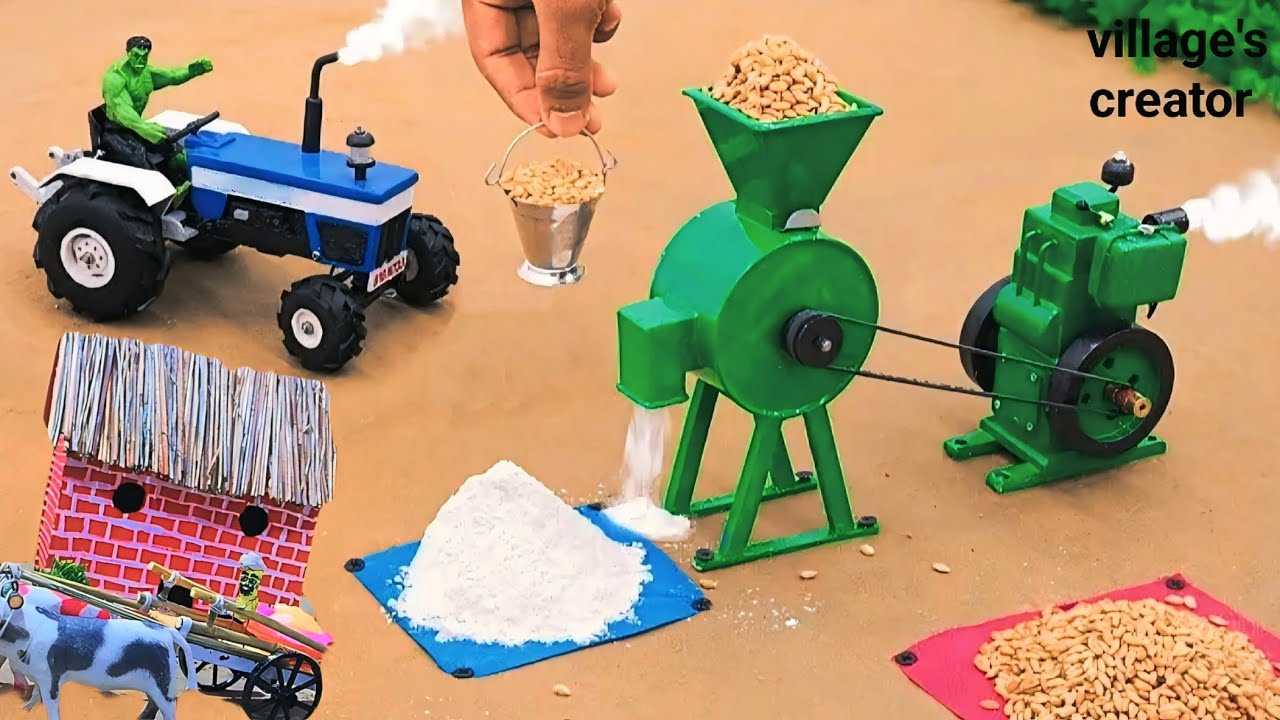 diy tractor making rice processing mill machine science project ...