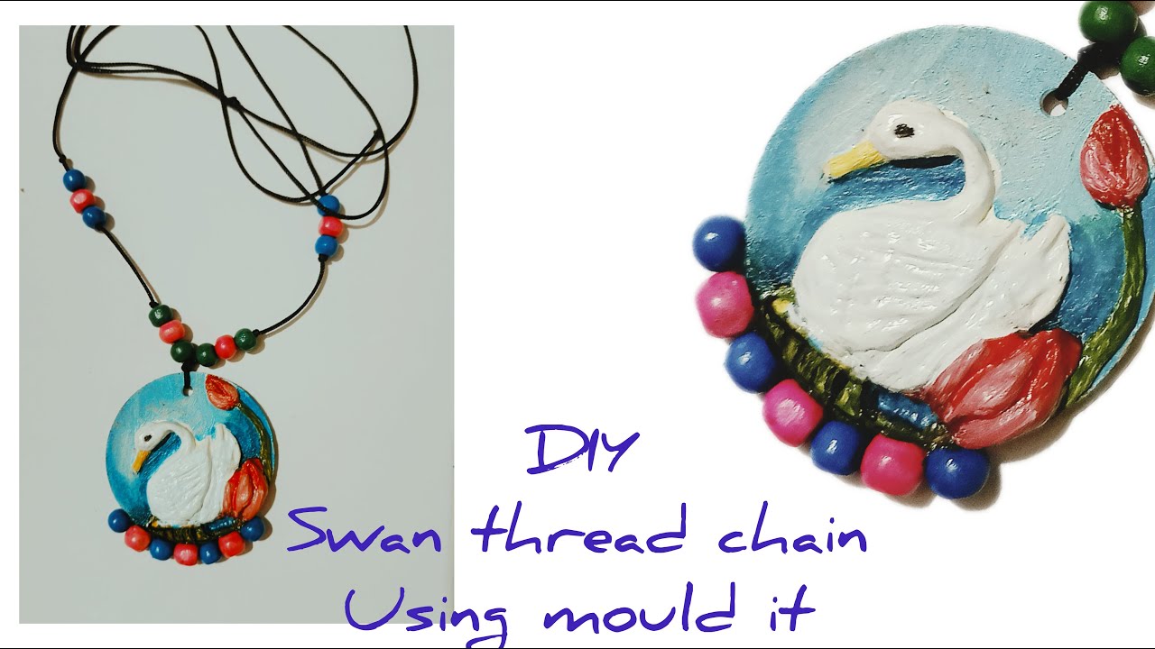 DIY Jewelry: Swan Pendant with Minimal Thread Chain - YouTube