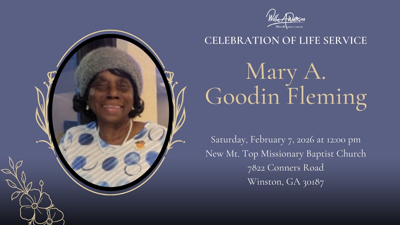 Celebrating The Life & Legacy of Mary A. (Goodin) Fleming - YouTube