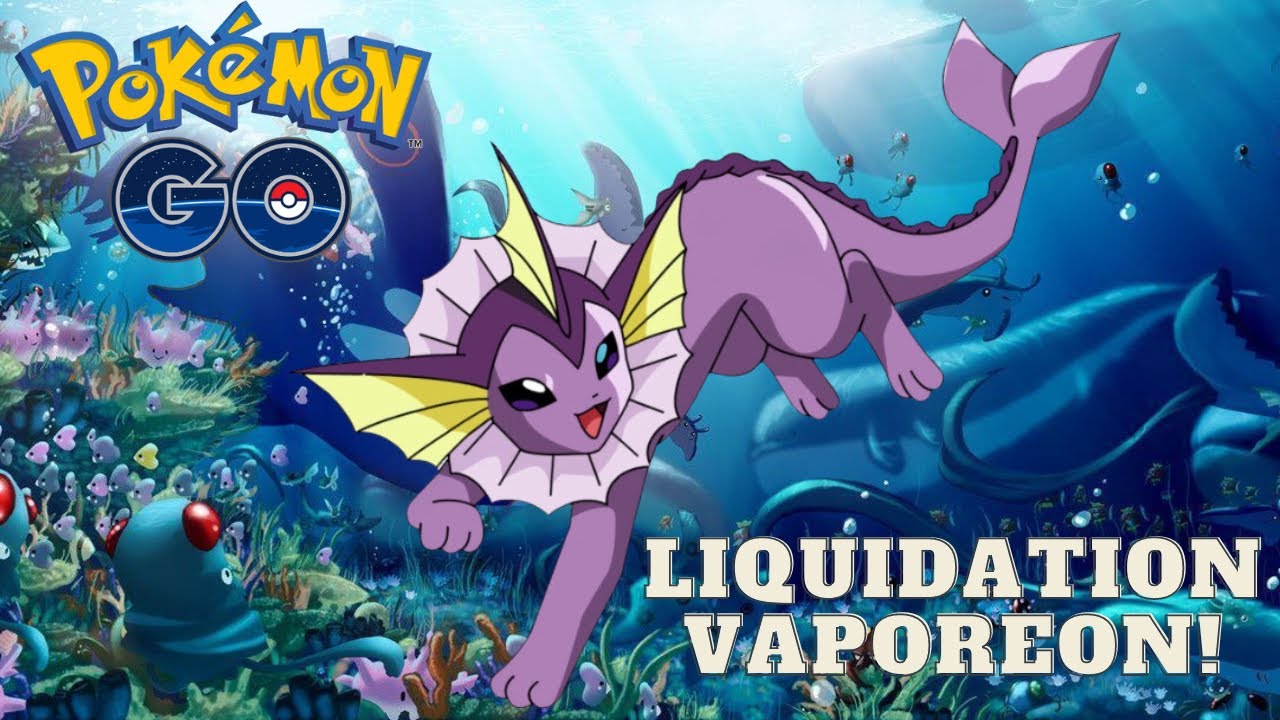 Shiny Vaporeon uses the New Move Liquidation In The Great League ...