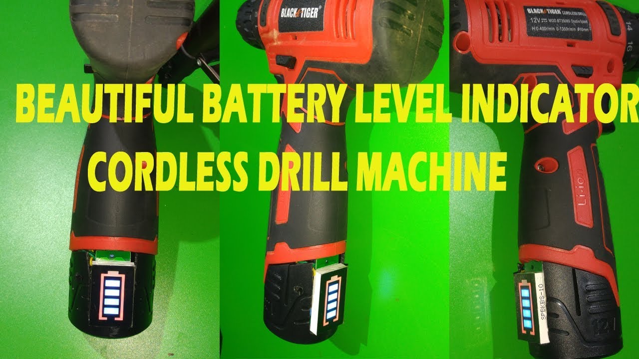 how to make battery level indicator (drill machine) - YouTube
