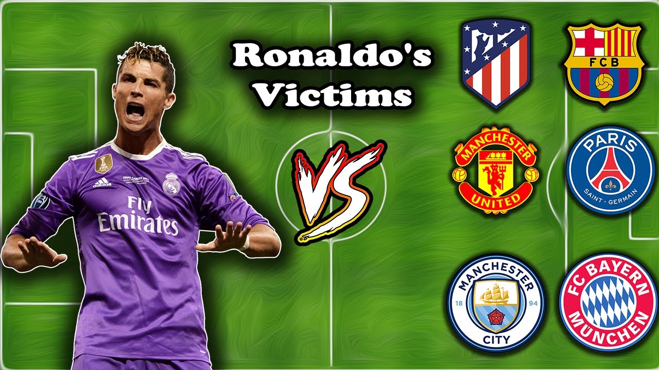 Top 10 clubs Ronaldo has scored the most goals against - YouTube