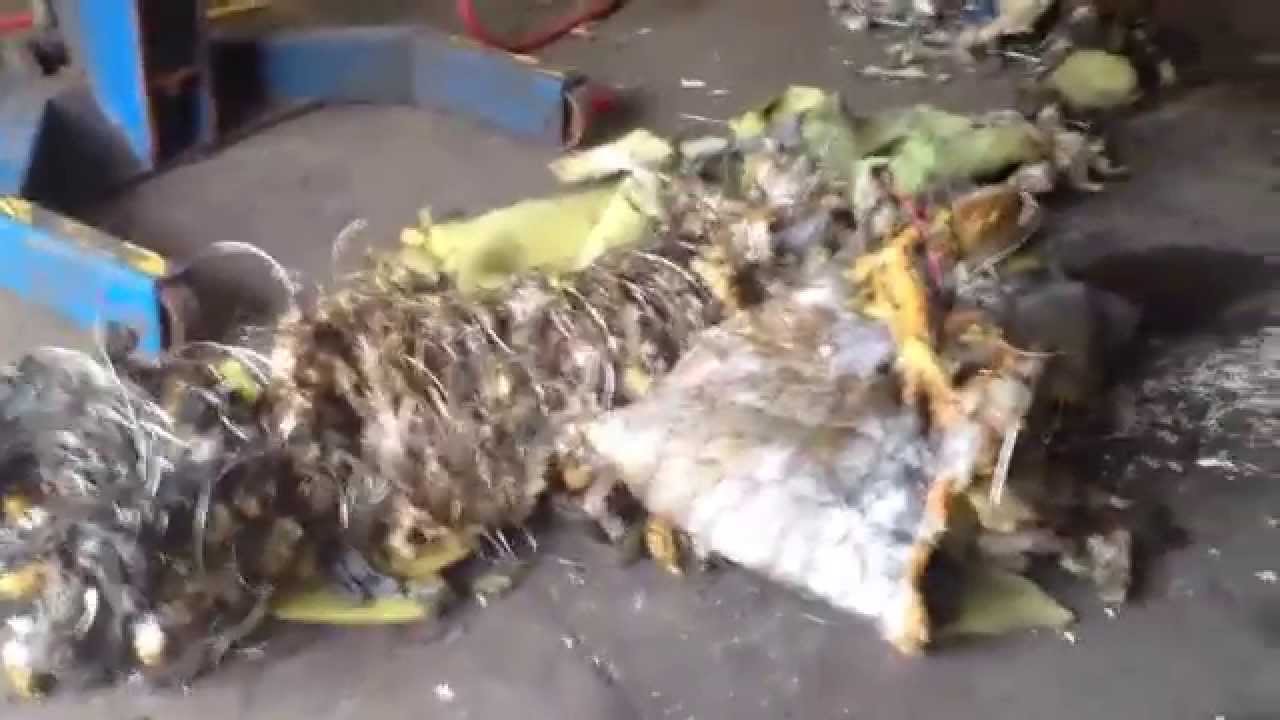 Mattress that was wrapped around Crane Carrier GARBAGE TRUCK drive ...