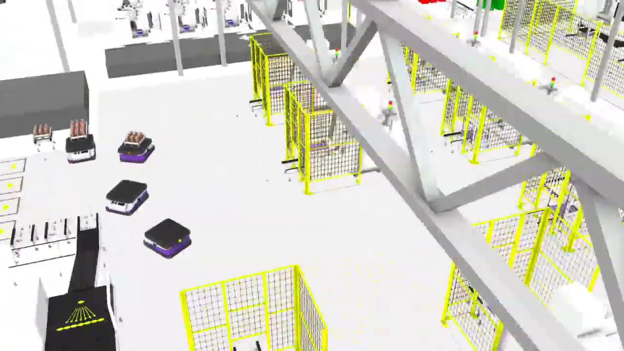 先構技研 - 全場AGV搬運模擬 ( AGV project ) - YouTube