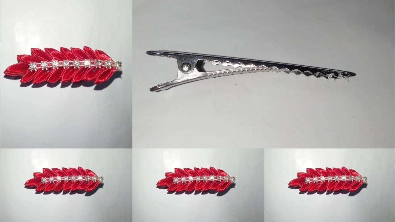 DIY,, jepit rambut pita satin~jepit buaya - YouTube