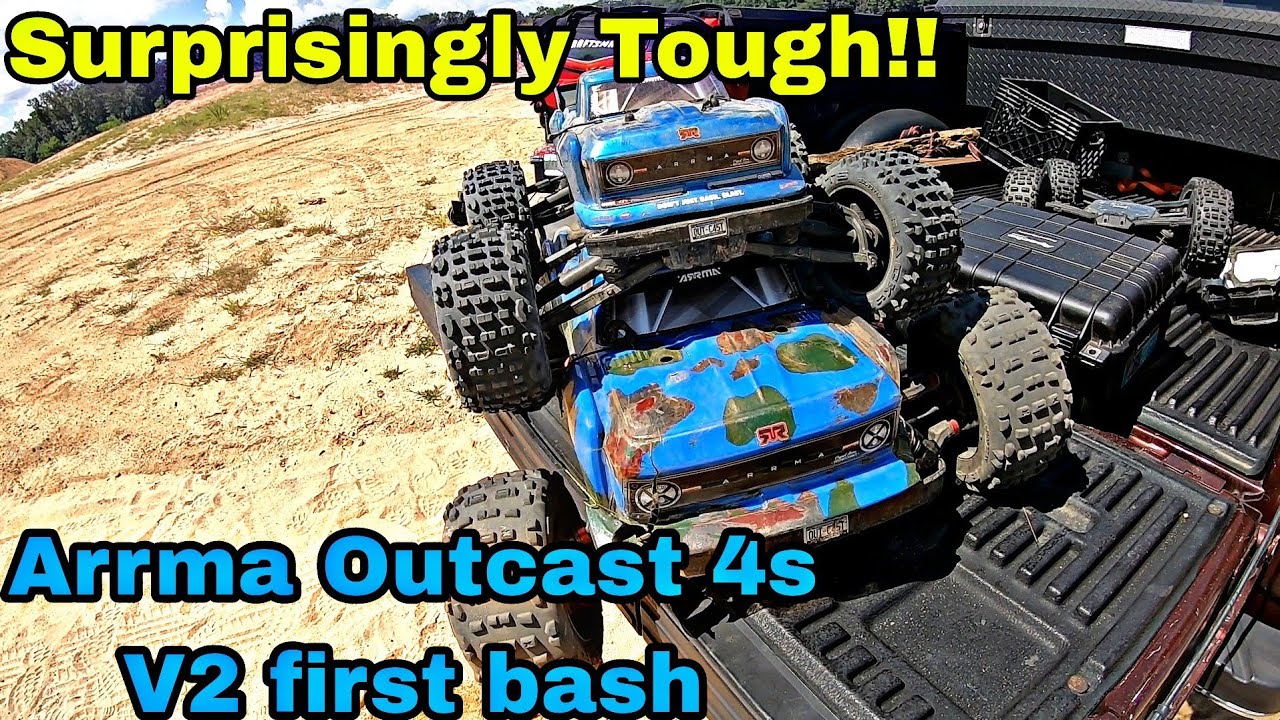 Arrma Outcast 4s V2 first run!! Shes tough - YouTube