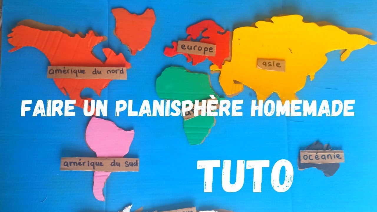 Fabriquer un planisphère en carton Montessori [Tuto] - YouTube