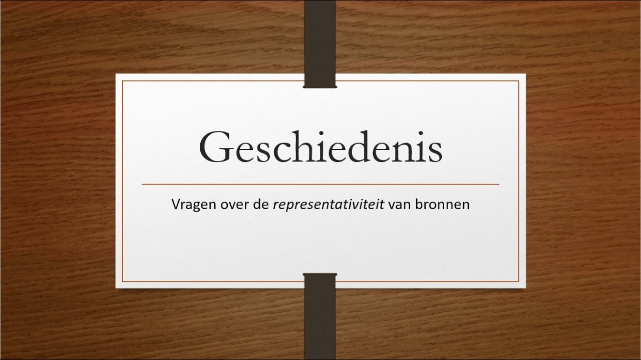 Representativiteit van bronnen (geschiedenis) - YouTube