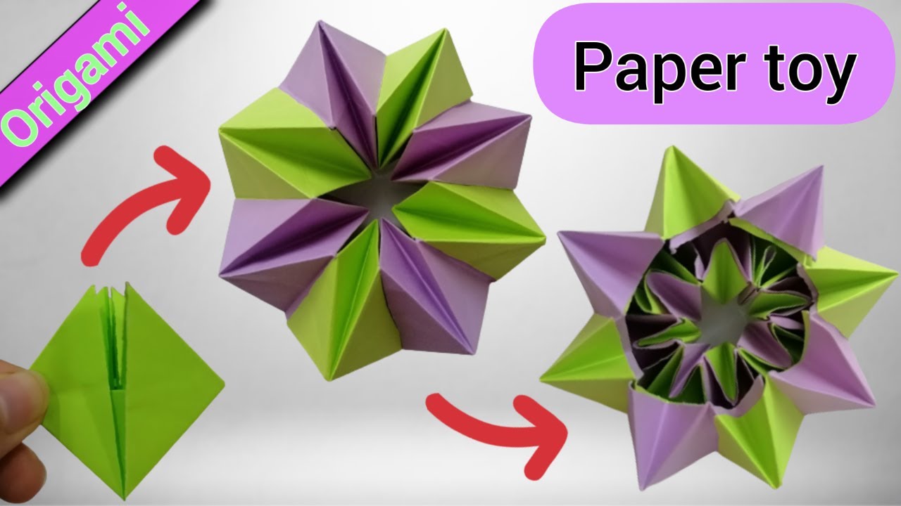 Anti stress toy origami training) no glue, no scissors)😍💚#origami# ...