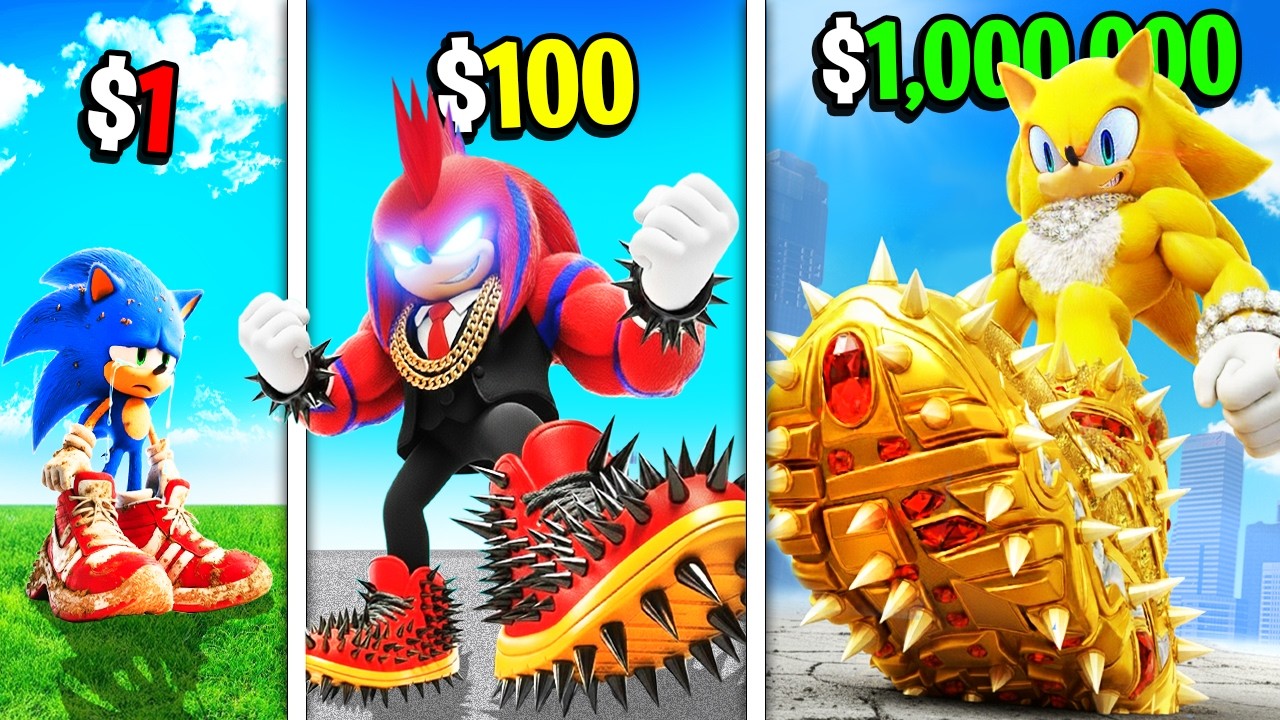$1 to $1,000,000 Sonic Shoes - YouTube