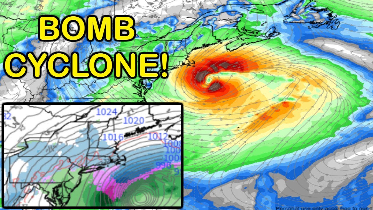 Major Bomb Cyclone - Hurricane Force Winds, Heavy Snow, Power Outages ...