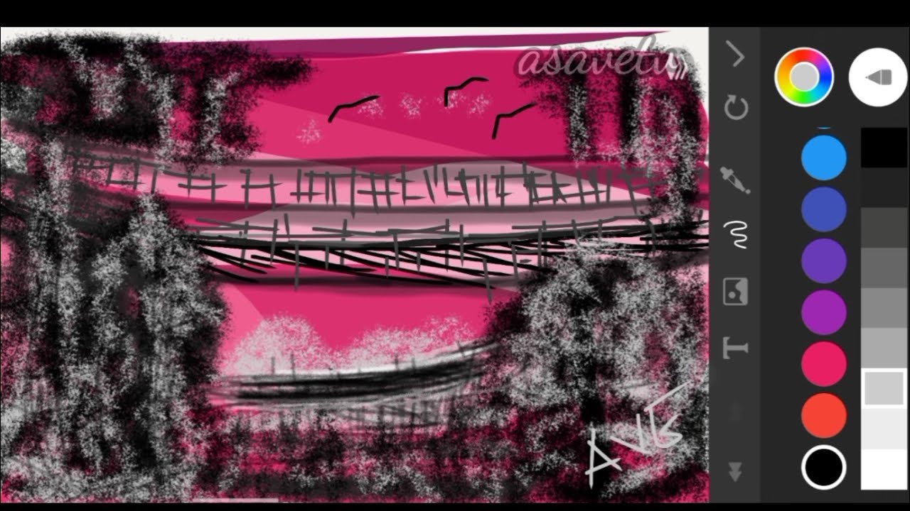 How to paint? *Digital art paint like watercolor 🎨 for beginners*Bridge ...