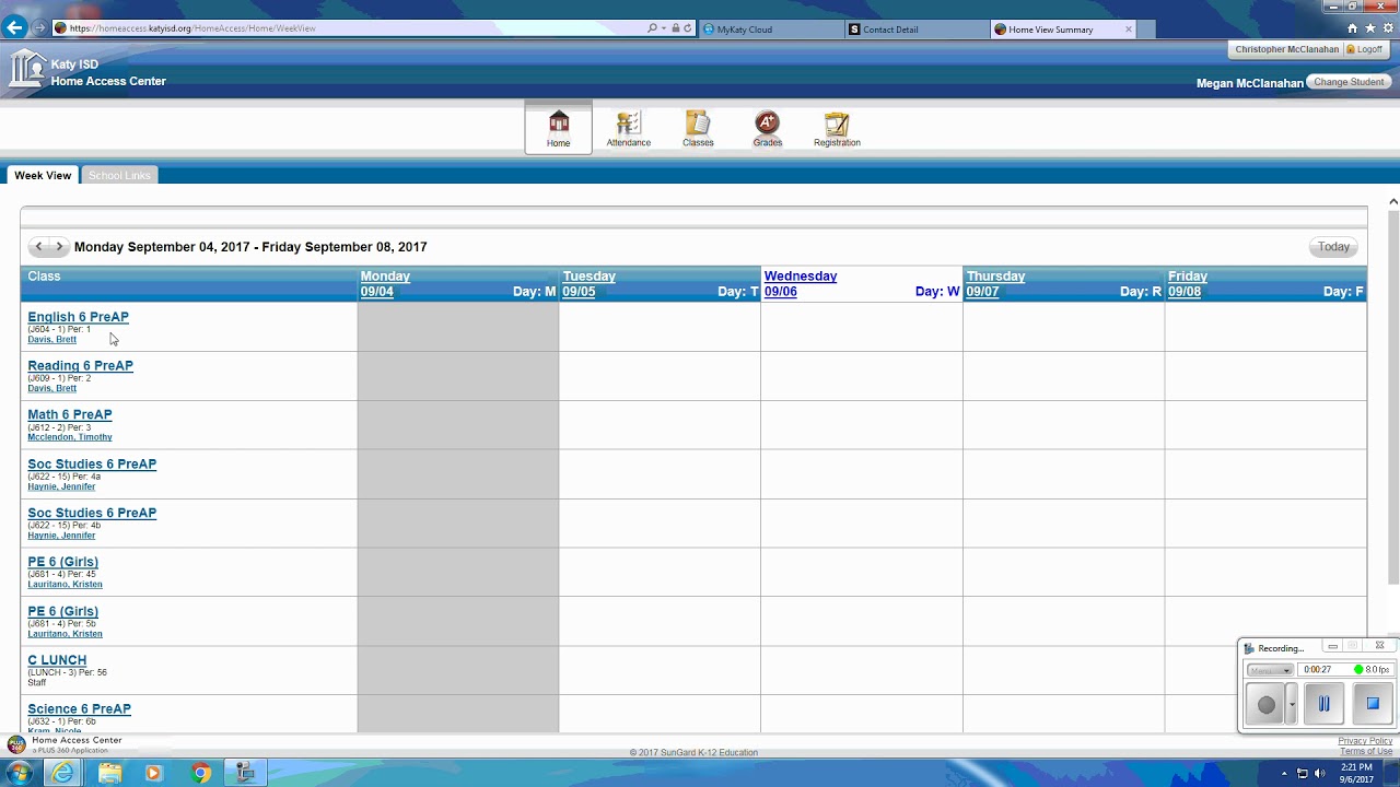 Accessing student schedule in HAC - YouTube