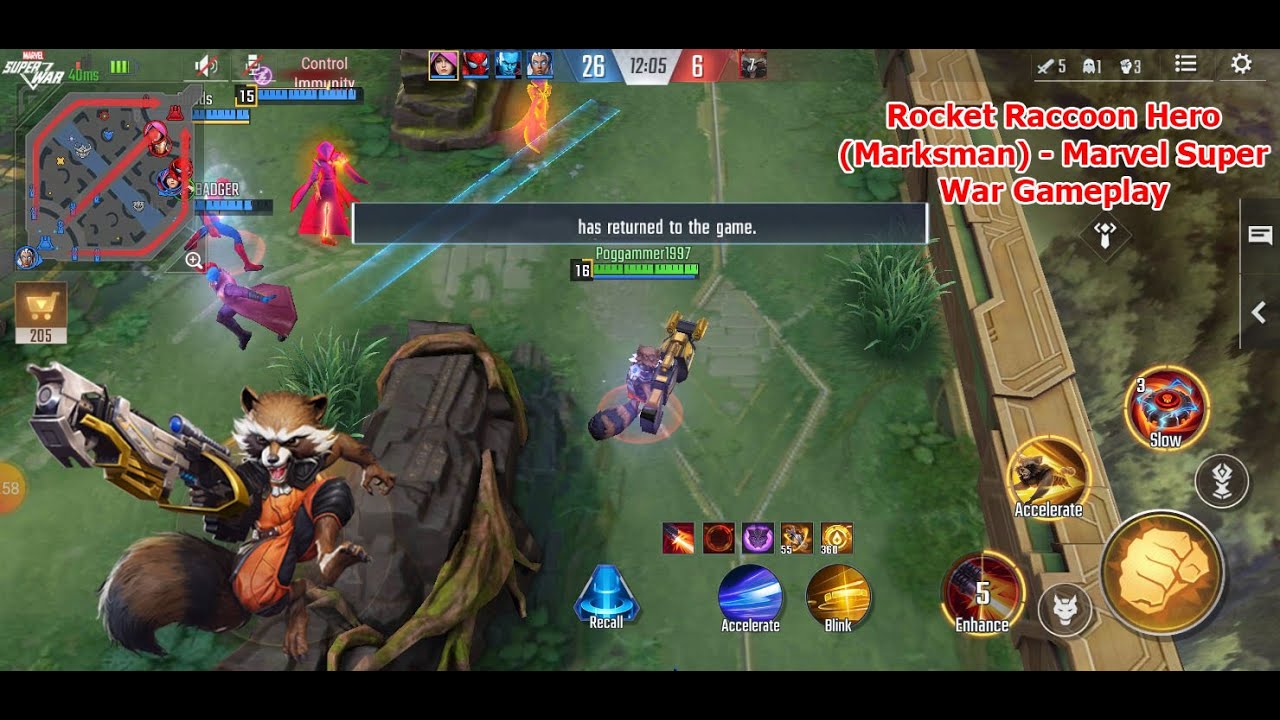 Rocket Raccoon Hero Marksman : Marvel Super War Gameplay - YouTube