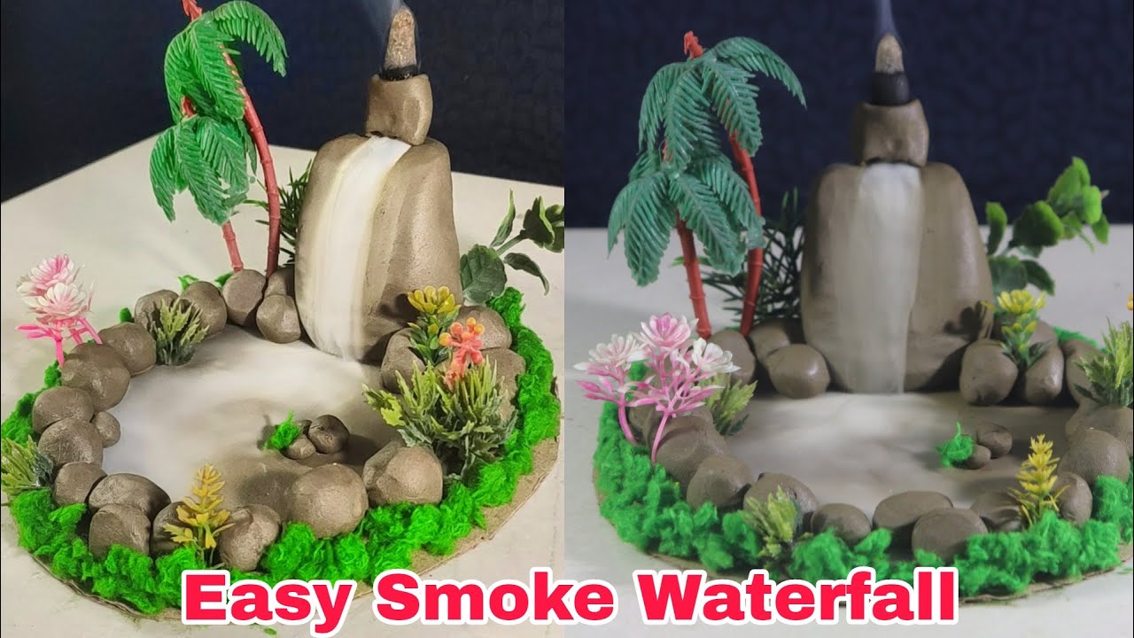 Mini Waterfall from Smoke and clay. Showpiece for home decoration ...