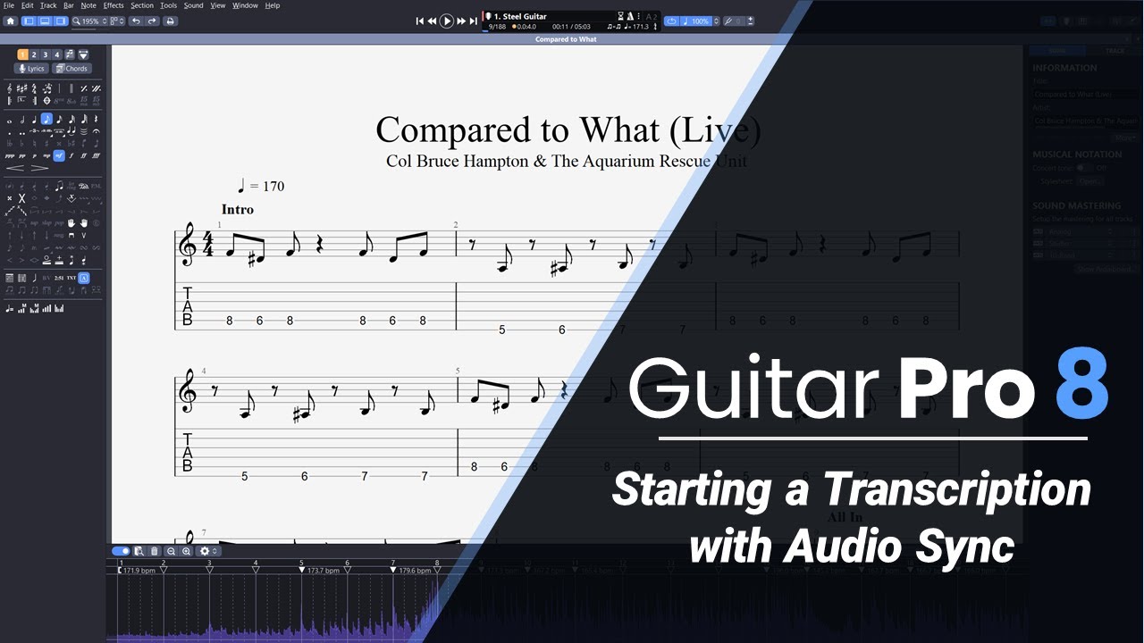 Guitar Pro 8: Starting a Transcription with Audio Sync - YouTube