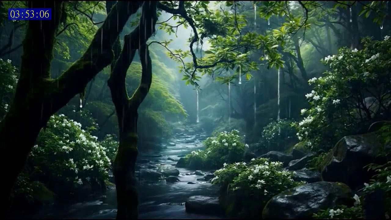 Relaxing Rainfall Over a Tropical Jungle River for Emotional Calm - YouTube