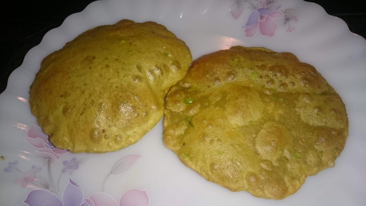 Matar Puri, Mutter Puri recipe in hindi with english subtitles, Green ...