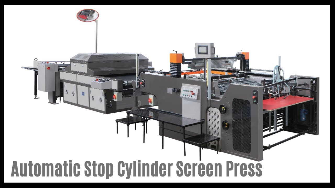 SPP-1020A Fully Automatic Stop Cylinder Screen Press - YouTube