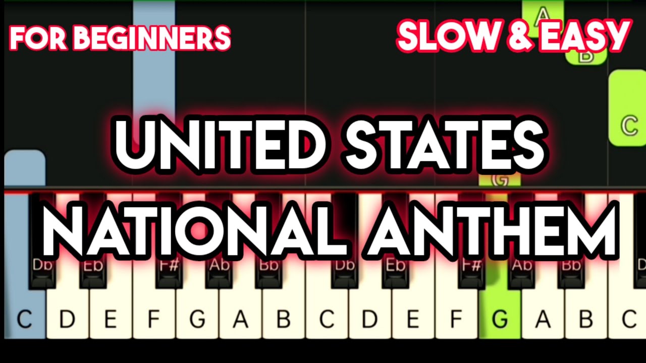 UNITED STATES NATIONAL ANTHEM | SLOW & EASY PIANO TUTORIAL - YouTube