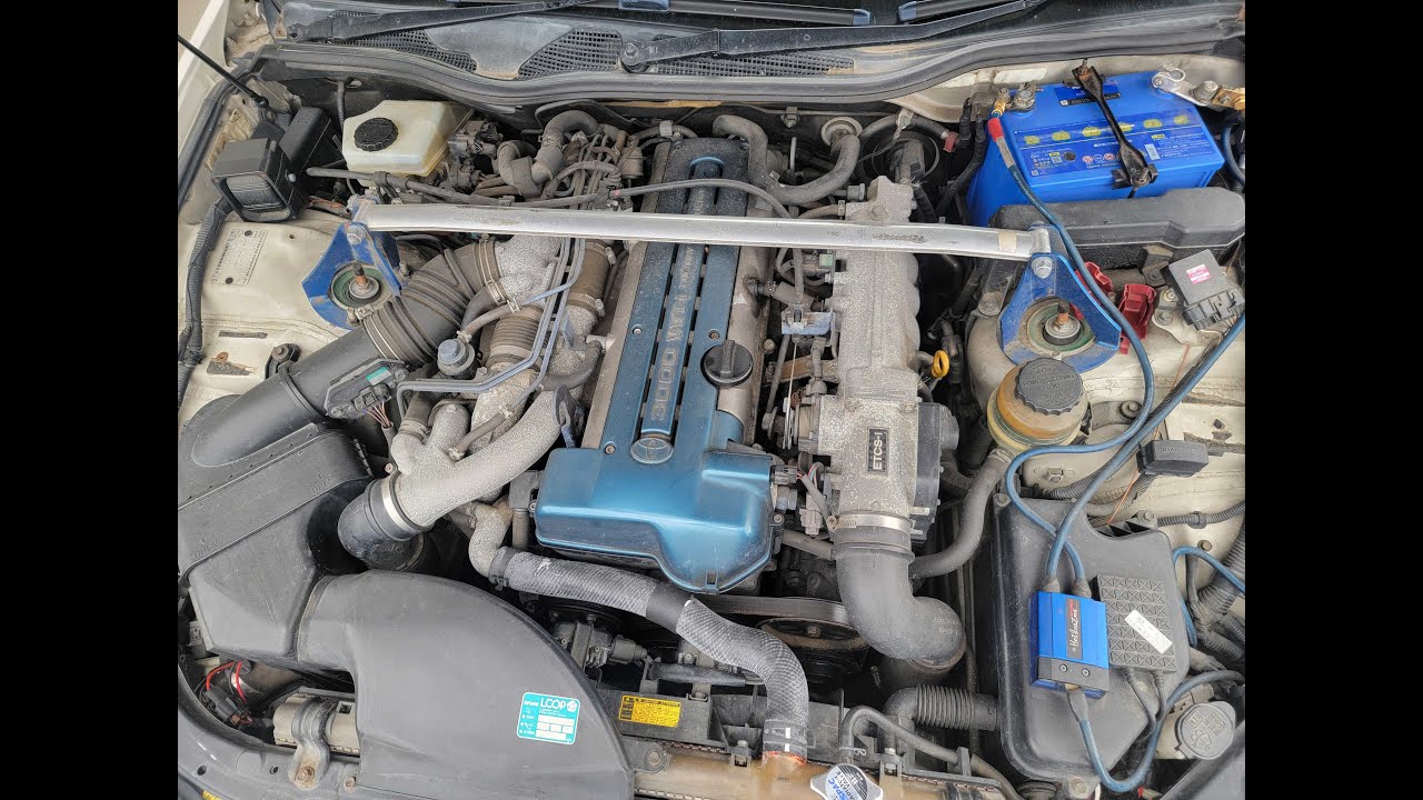 Toyota Aristo V300 Vertex 2JZ-GTE Twin Turbo engine bay noises stock ...