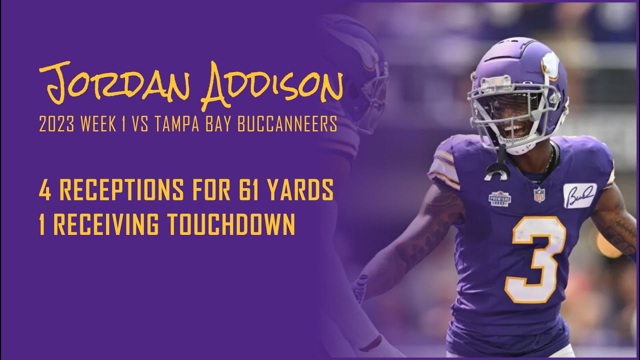 Jordan Addison Every Target and Catch vs Tampa Bay Buccaneers | 2023 ...