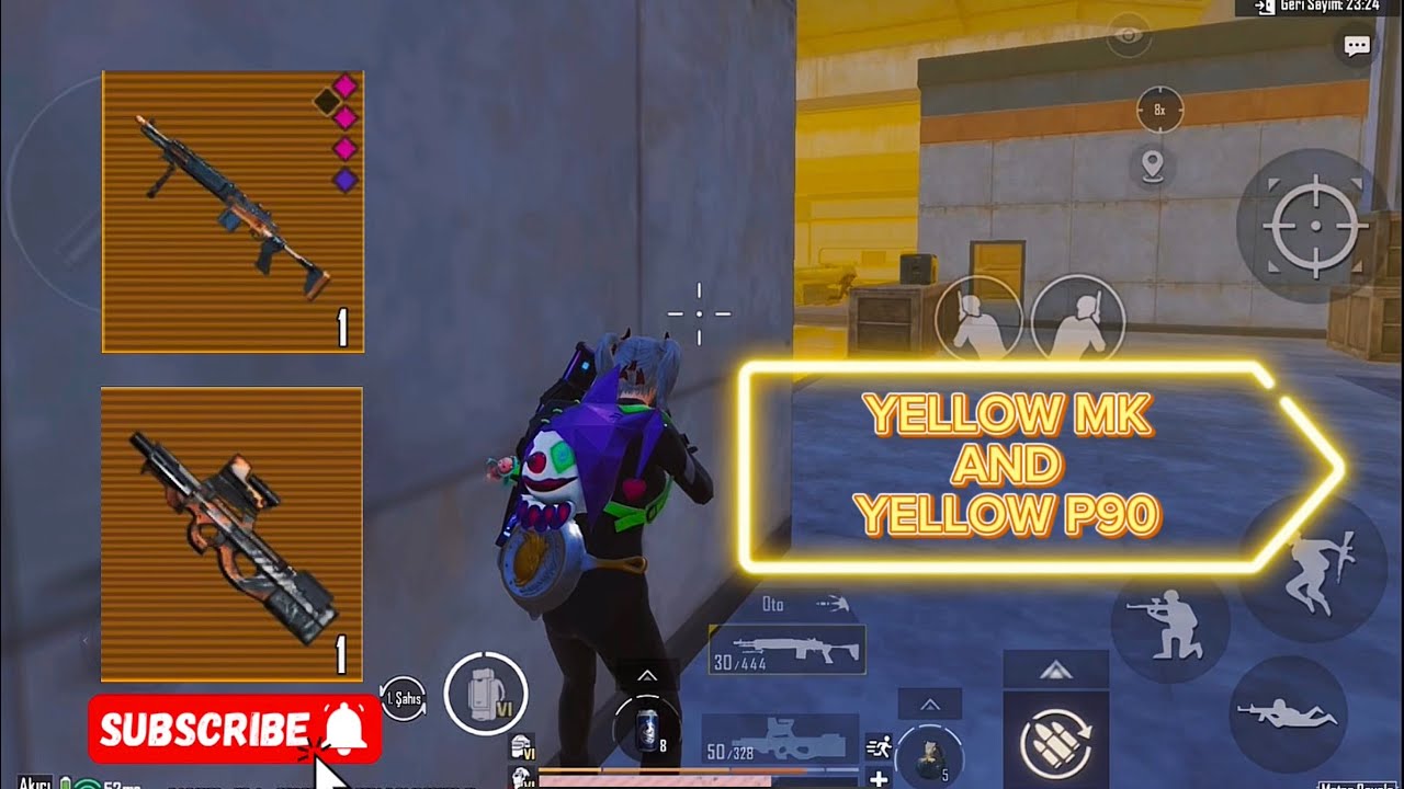 YELLOW MK AND YELLOW P90 FULL RUSH 😍 - PUBG MOBİLE - METRO ROYALE ...