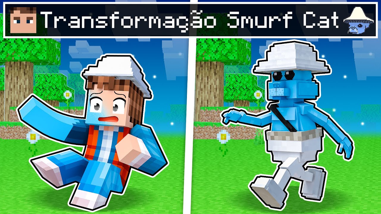 Meu Amigo VIROU O SMURF CAT no Minecraft! - YouTube