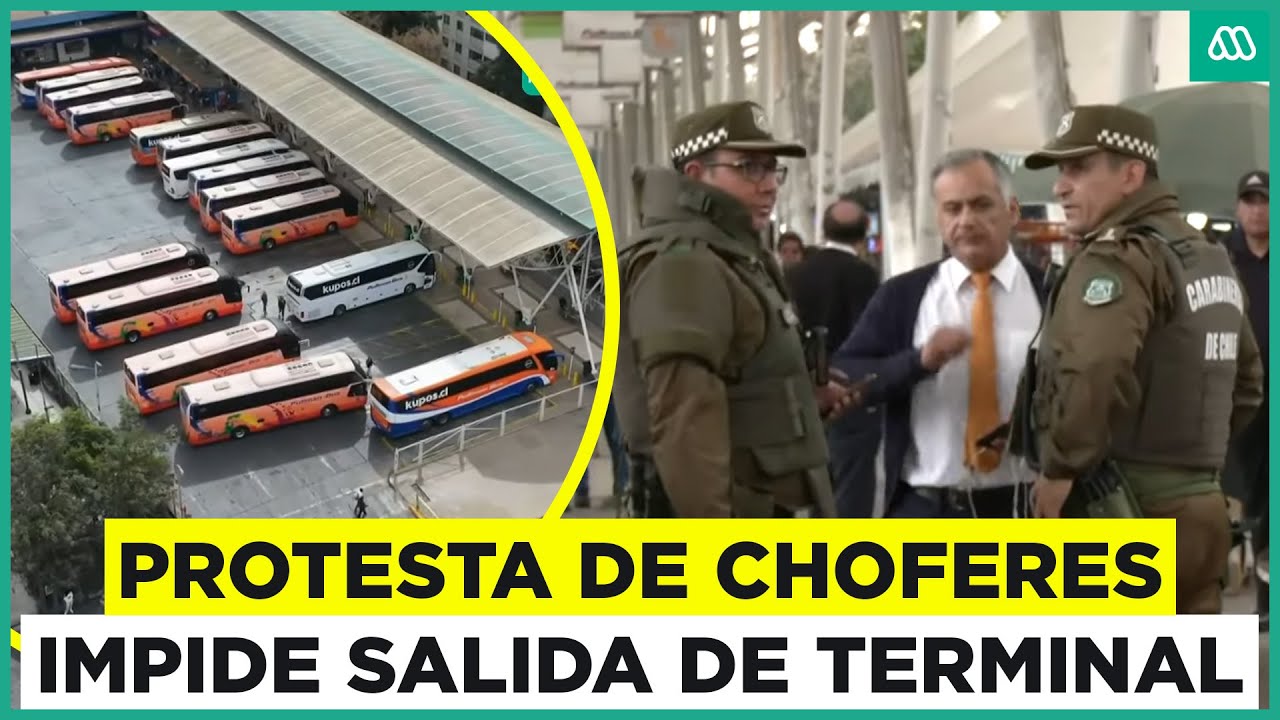 Tensión en terminal: Choferes protestan y bloquean salida de buses ...