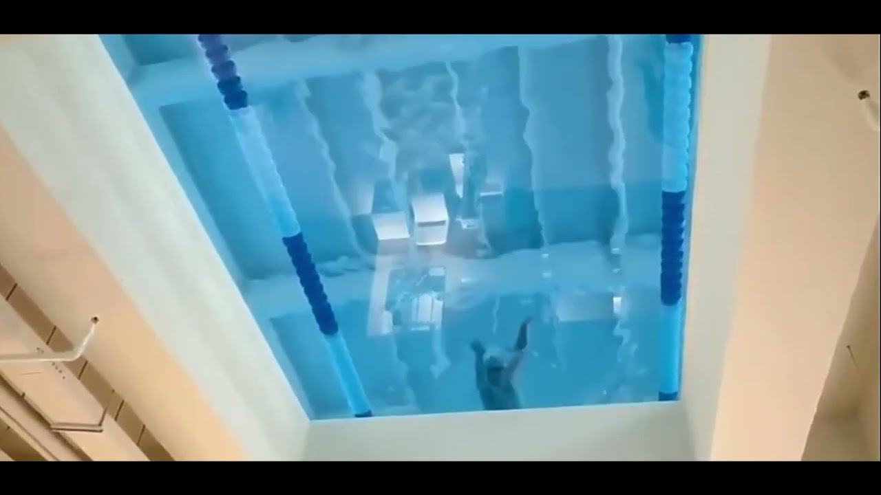 Infinity swimming pool, acrylic pool window glass panel. - YouTube