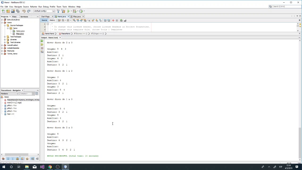 Torres de Hanoi usando pilas en Java - YouTube