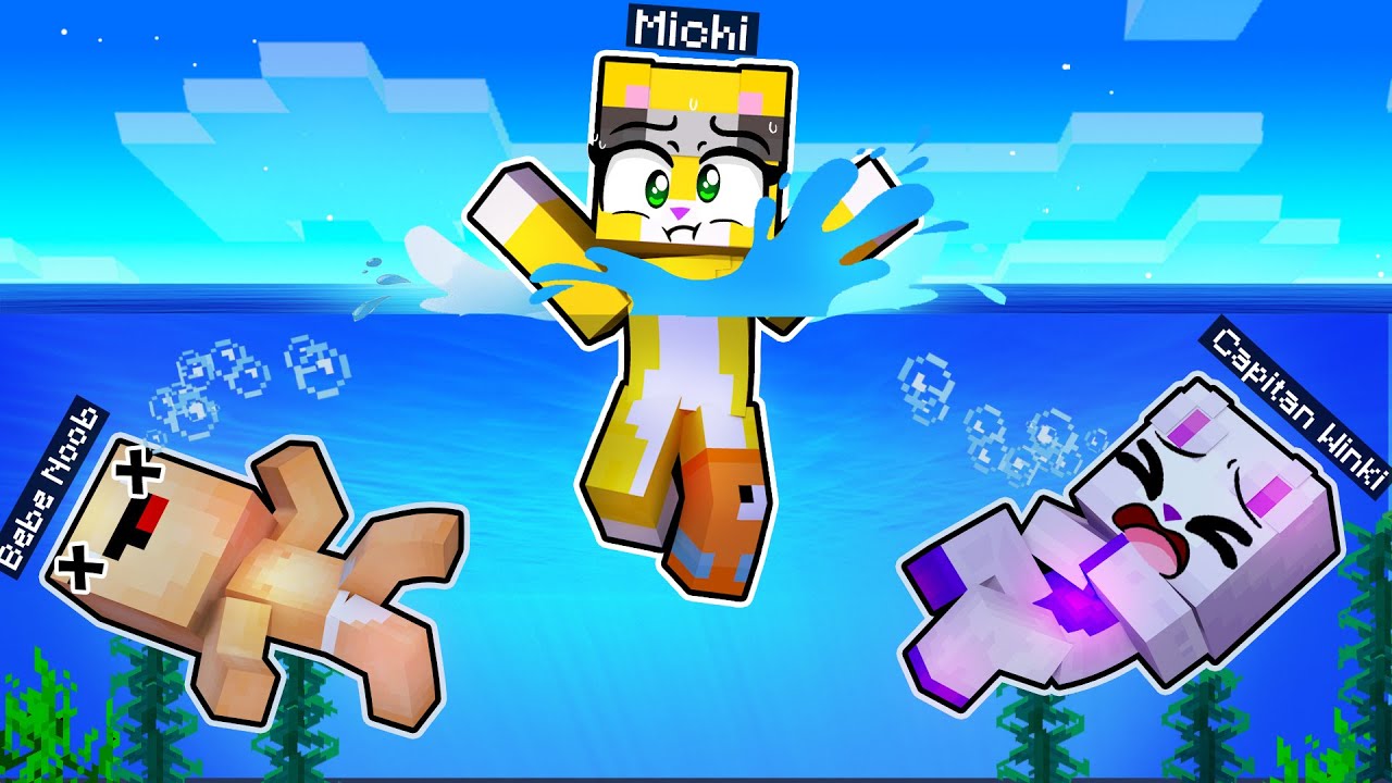 EL AGUA SUBE CADA MINUTO EN MINECRAFT 🌊 | MICHI MIAU, BEBE NOOB Y CAPITAN WINKI - YouTube